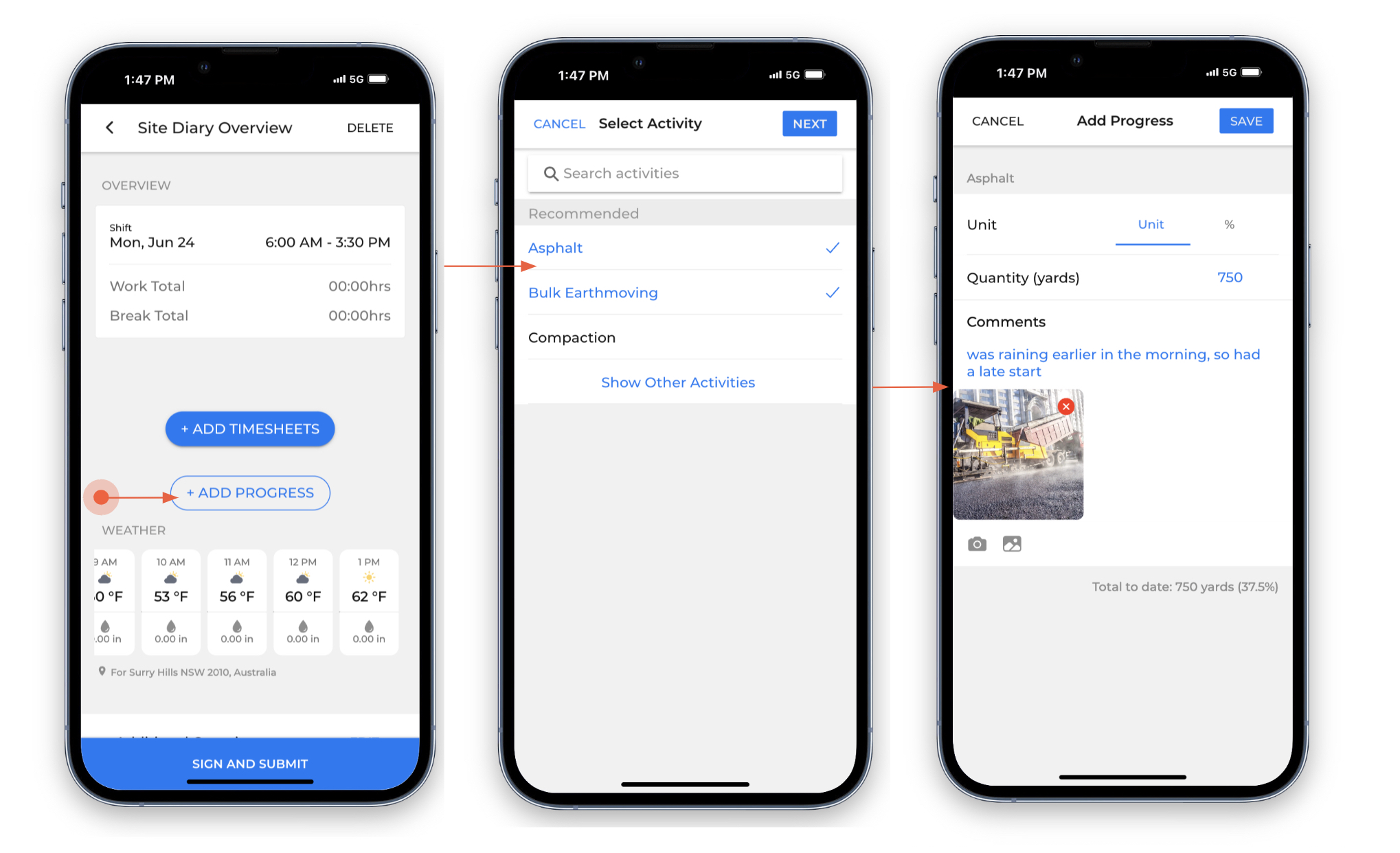 Track Progress on Mobile Through the Site Diary – Assignar Support