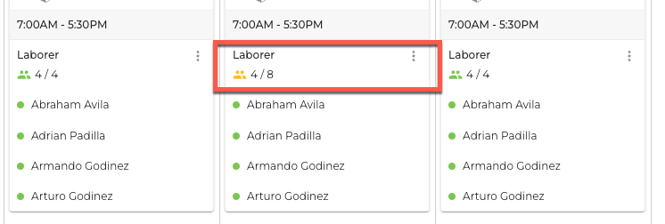 Adjusting Resource Quantities For Each Shift Assignar Support