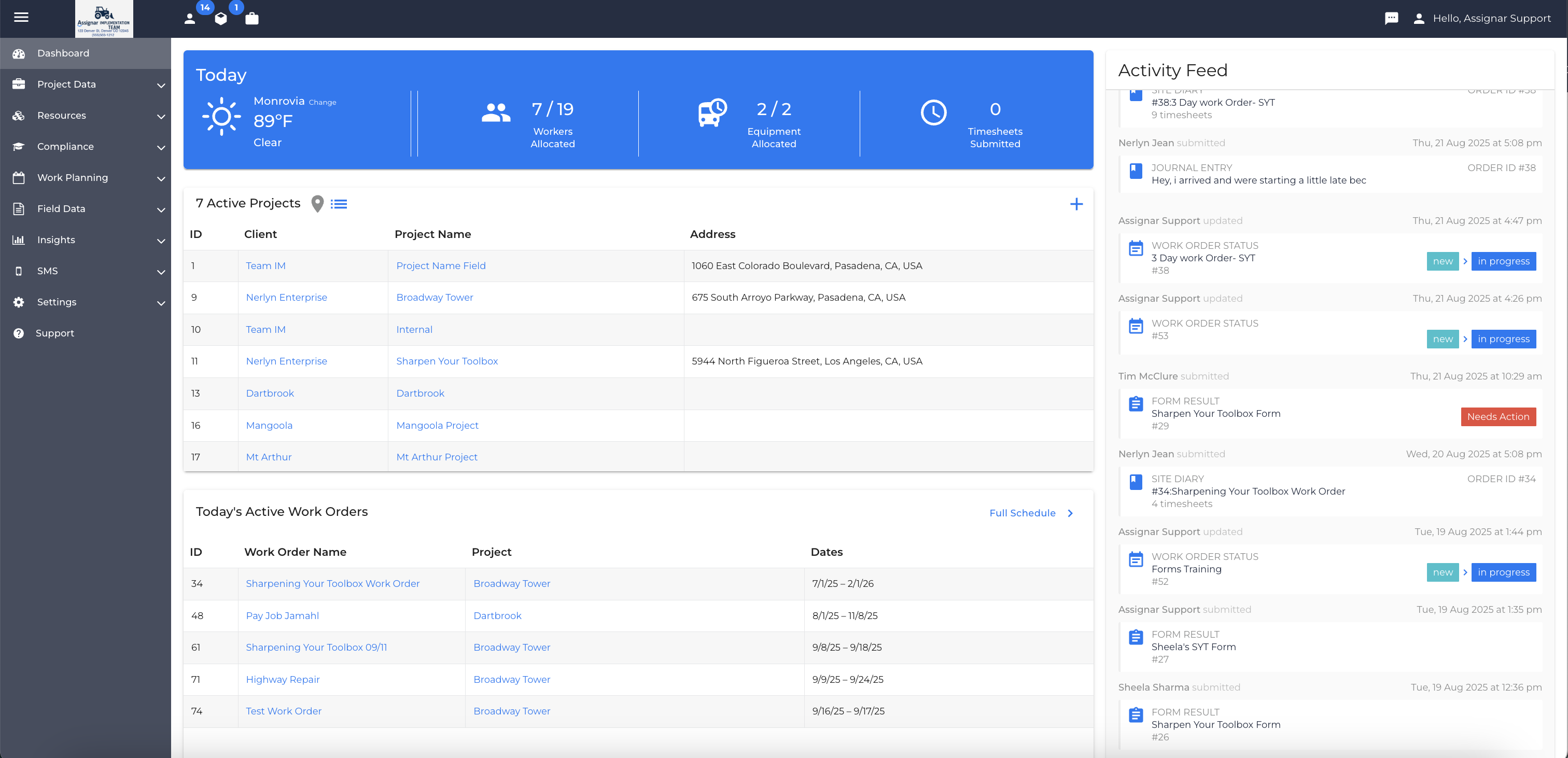 Guide to the Assignar Web App – Assignar Support