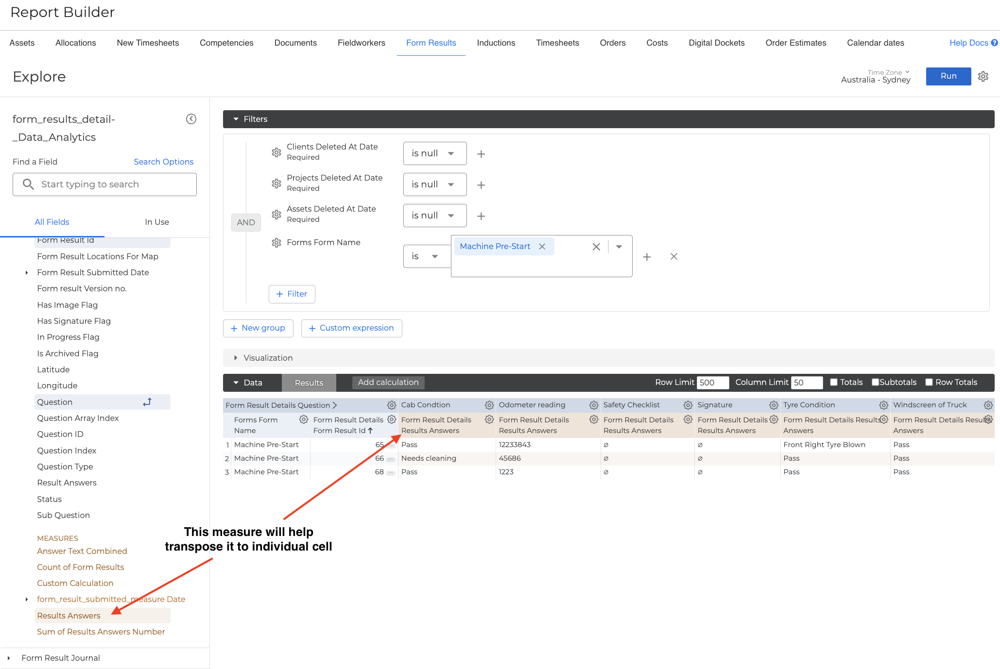 Analysing Form Results – Assignar Support