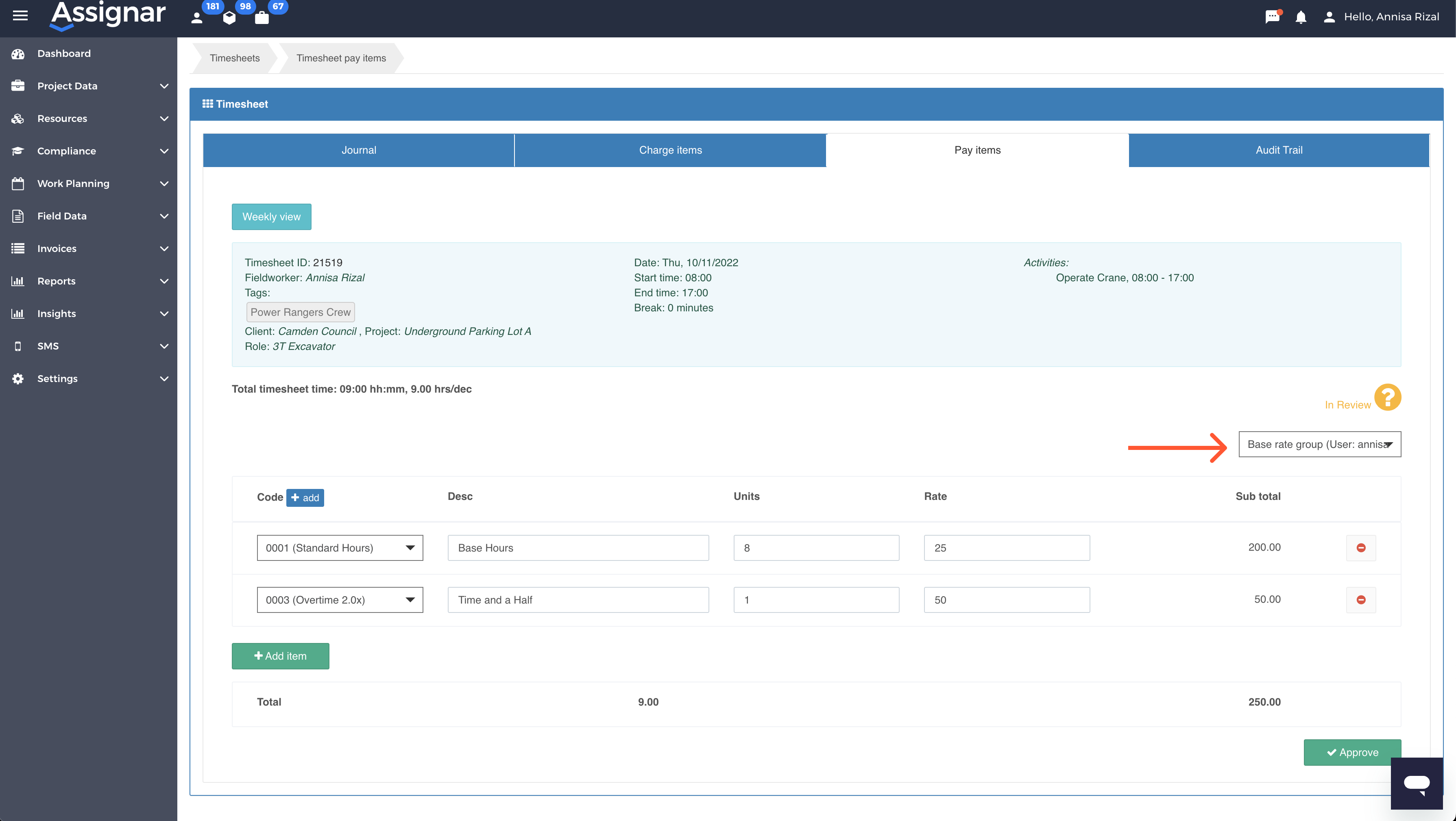 Adding Pay Rates to Timesheets – Assignar Support