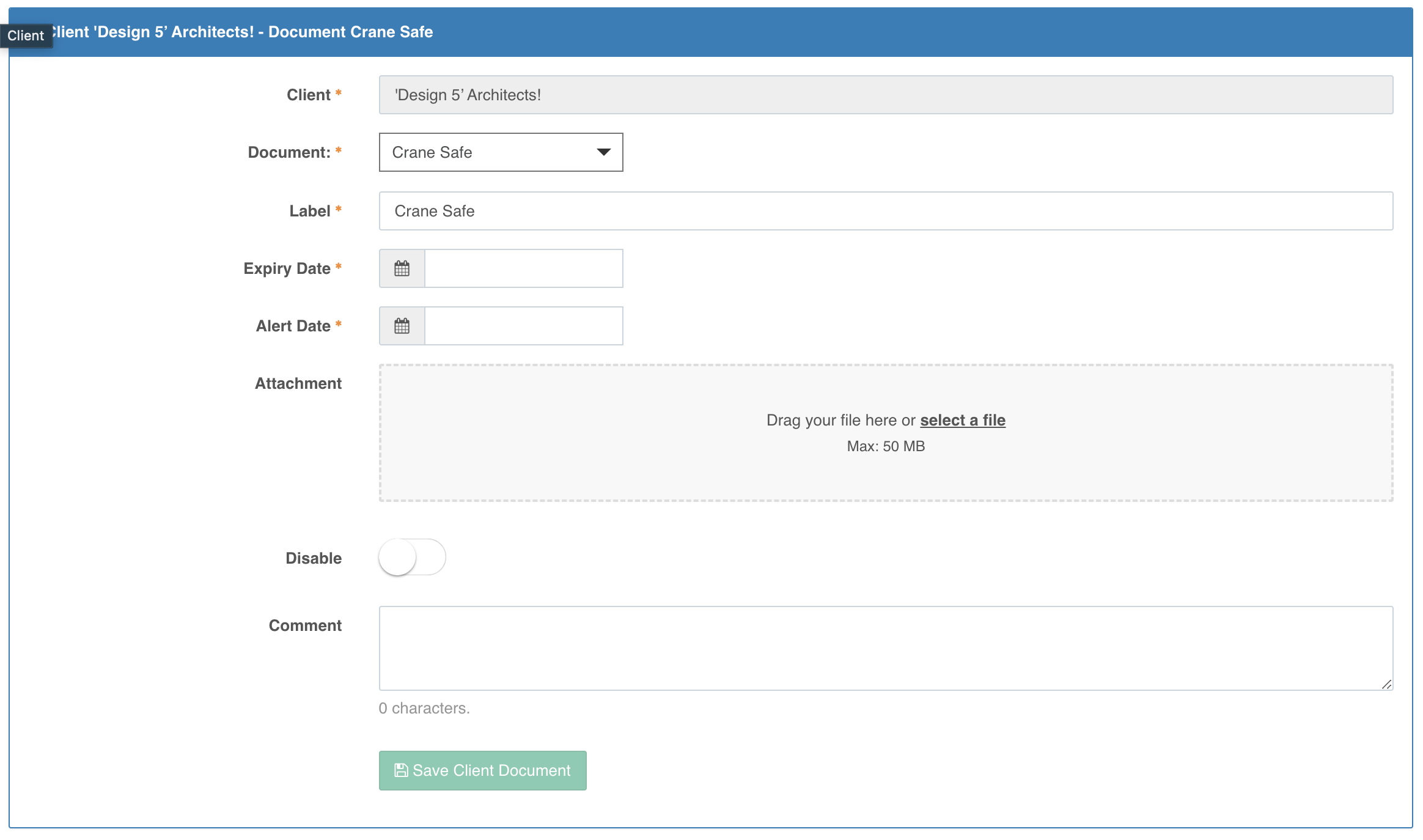Add Client Documents – Assignar Support