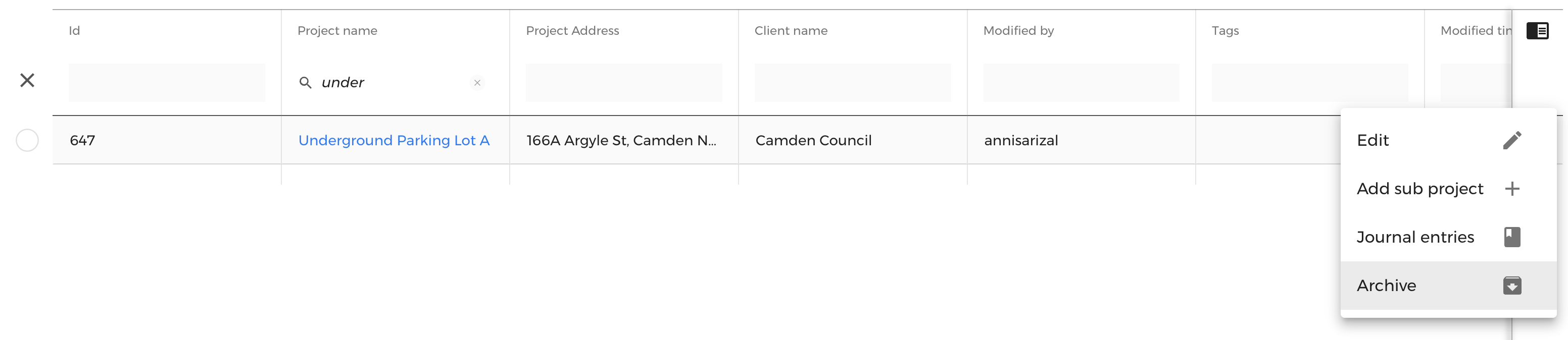 Archive a Project – Assignar Support