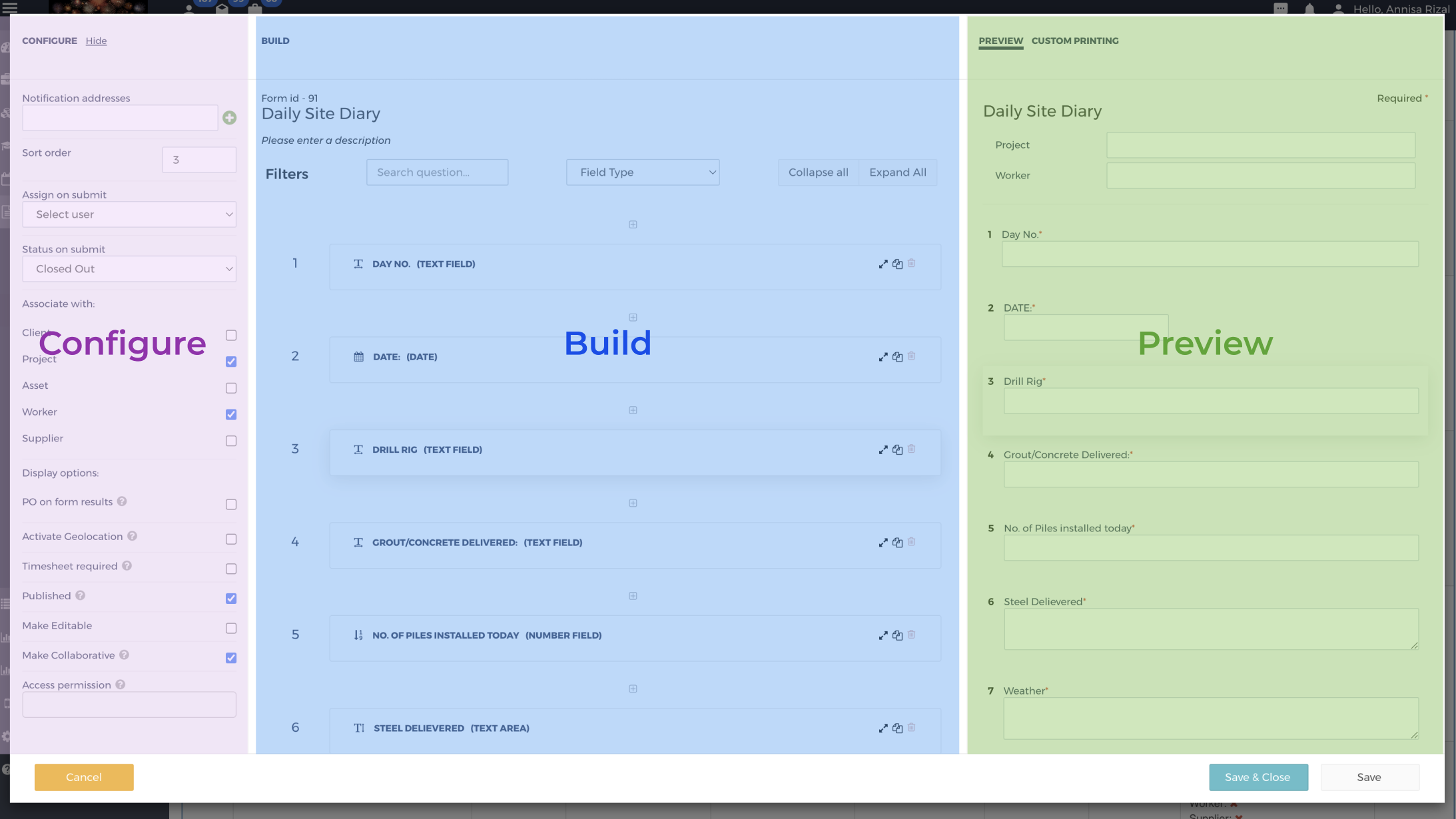 Build a Form – Assignar Support